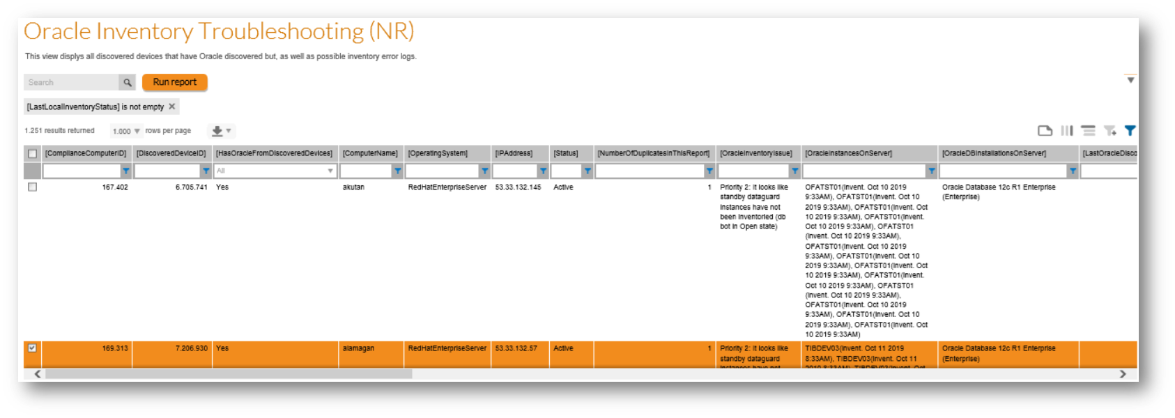 Oracle Inventory Quality Troubleshooting Custom Report