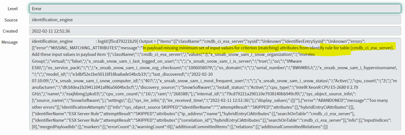 Connector Troubleshooting for the Snow ServiceNow Connector