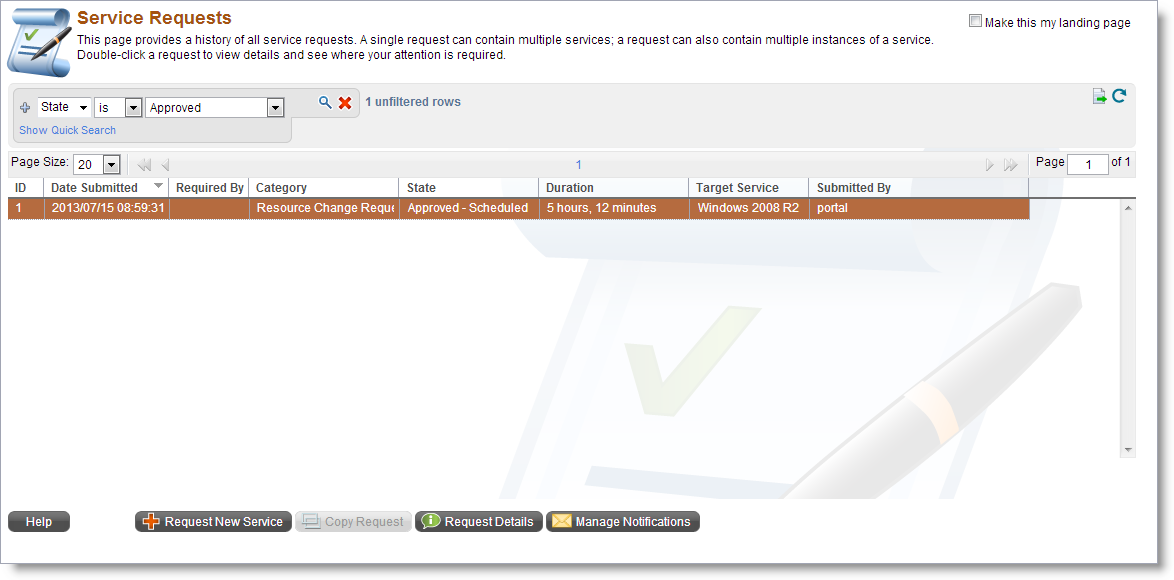 Scheduling Service Change Requests