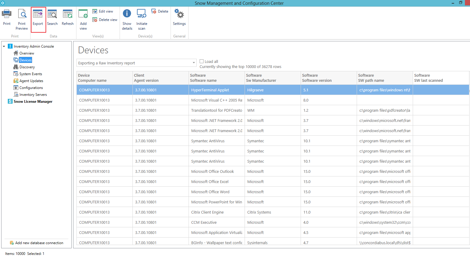How to: Export a raw inventory report - Snow Inventory 5