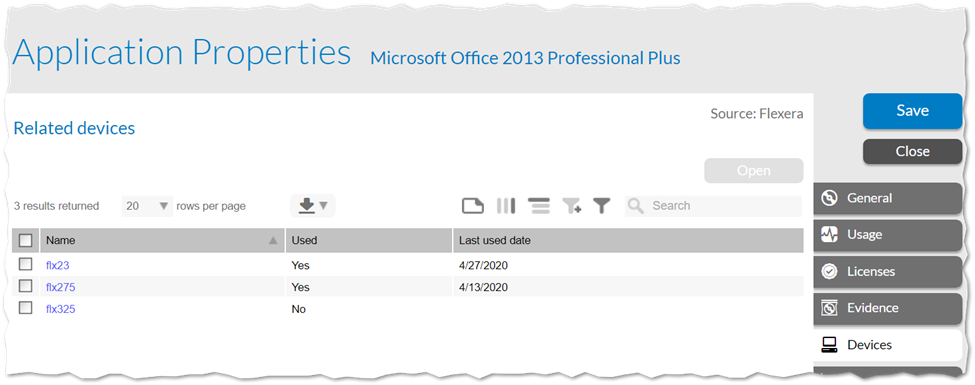 Application usage metering using the FlexNet inventory agent